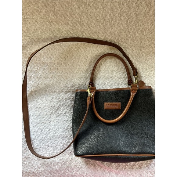 j.g. hook | Bags | Vintage Blk Leather Jghook Cross Over Handle Handbag ...